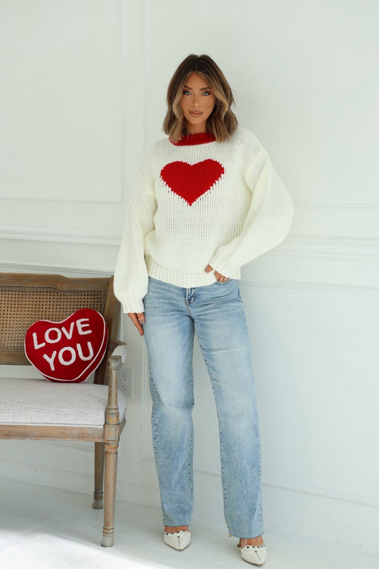 Chunky Cream Heart Shape Sweater - FINAL SALE – Magnolia Boutique