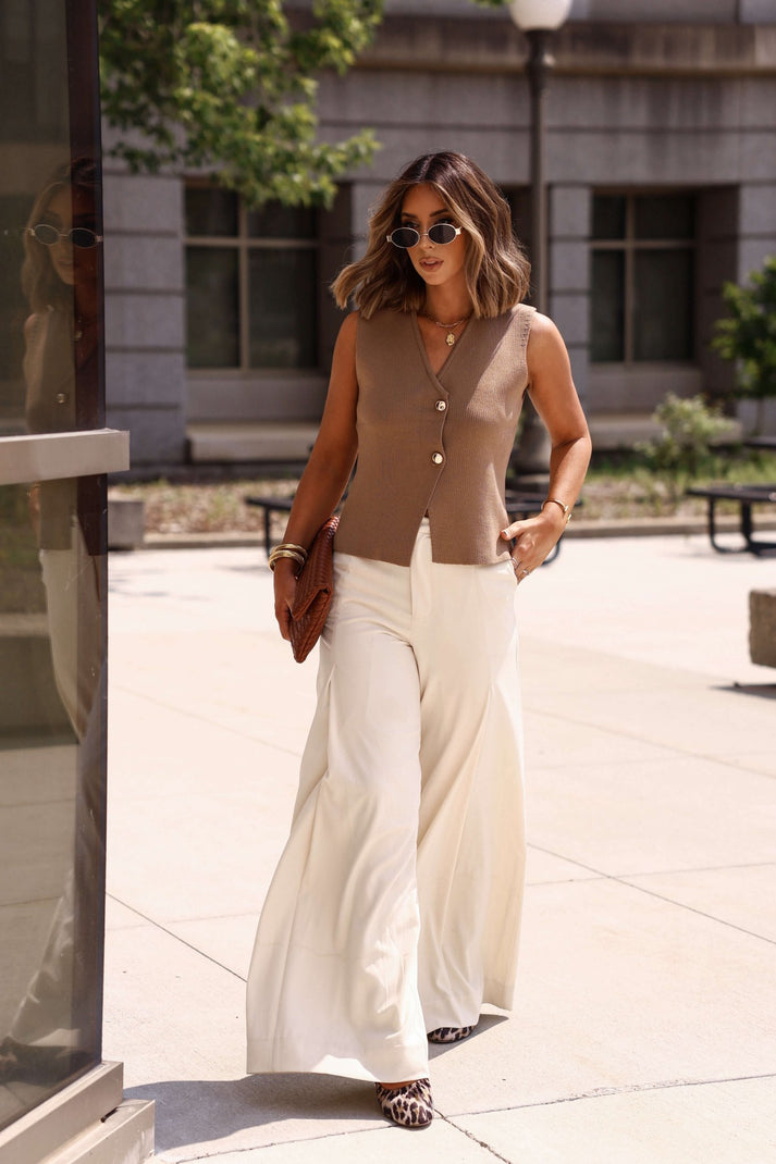 Collins Cream Wide Leg Trousers - FINAL SALE – Magnolia Boutique