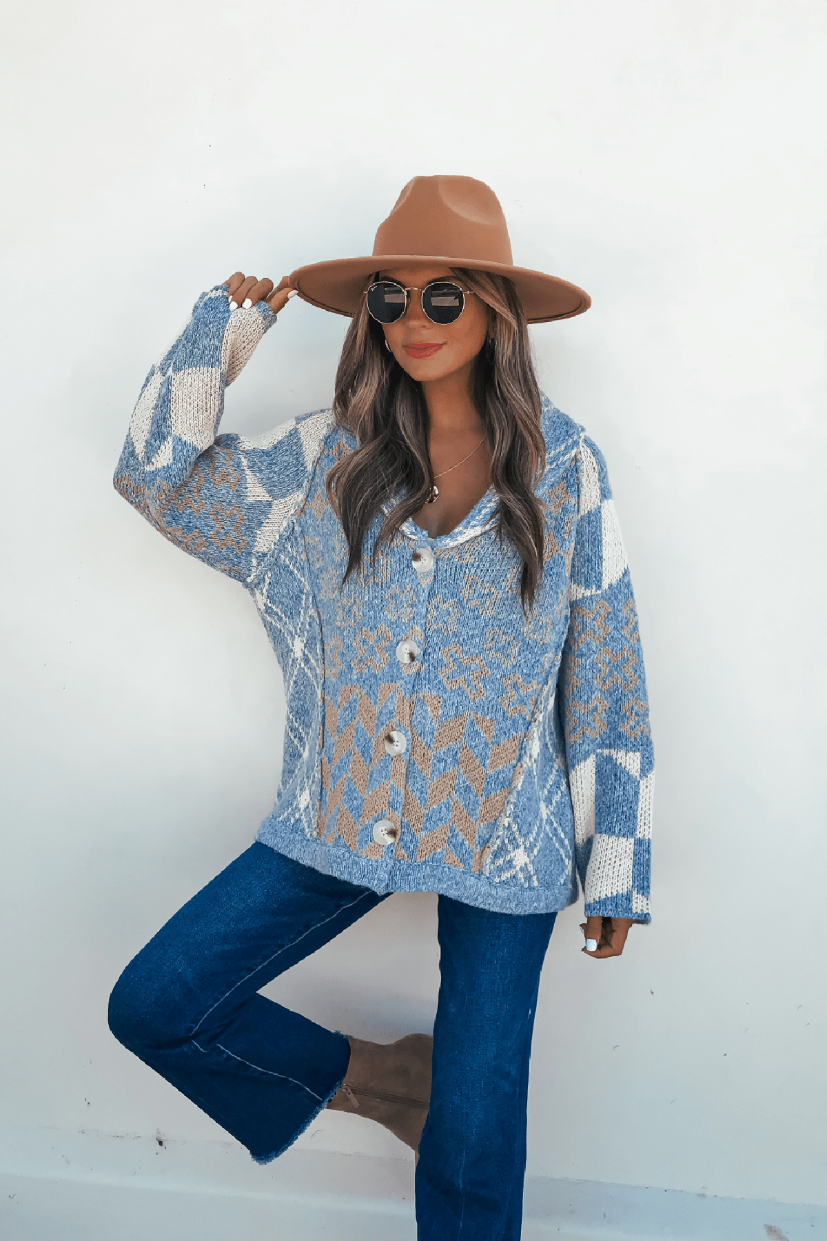 Multi Blue Contrast Button Down Sweater Cardigan – Magnolia Boutique