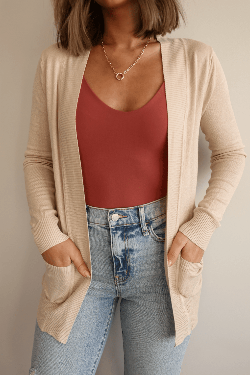 Women's Perfect Seamless Double Layered Bodysuit - Terracotta ...