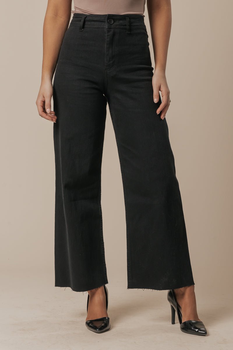 Black Straight Wide Leg Pants | Magnolia Boutique